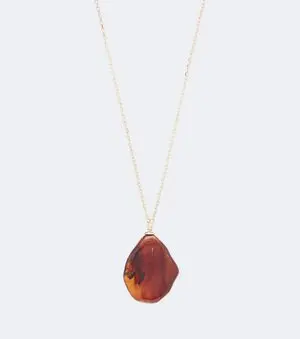 Victoria Beckham Ambra Gold-plated Pendant Necklace - Brown