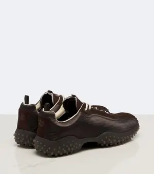 Miu Miu Bubble Suede-trimmed Sneakers - Brown