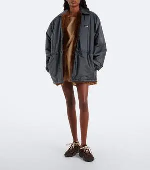 Miu Miu Bubble Suede Trimmed Sneakers - Brown