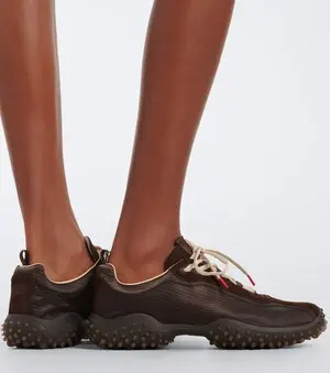 Miu Miu Suede-trimmed Sneakers - Brown