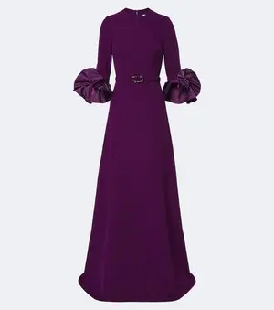 Safiyaa Belen Crêpe Belted Gown