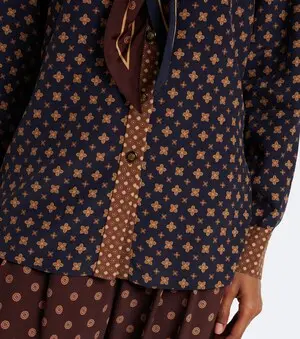 Zimmermann Printed Tie-neck Blouse