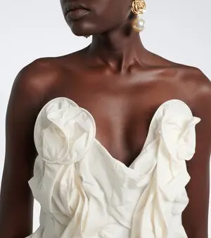 Magda Butrym Draped Cotton And Silk Bustier Top