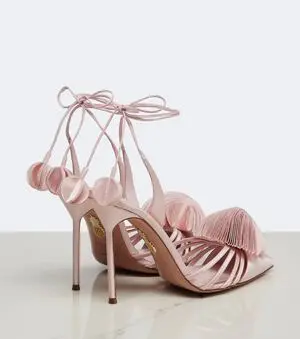 AQUAZZURA Wild Bloom Satin Slingback Pumps