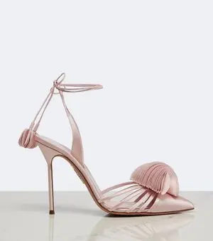 AQUAZZURA Wild Bloom Satin Slingback Pumps