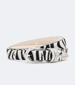 DEHANCHE Déhanche Hollyhock Zebra-print Calf Hair Belt - Multicoloured