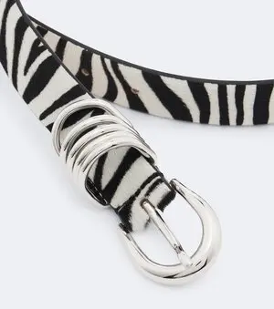 DEHANCHE Hollyhock Zebra-print Calf Hair Belt - Multicoloured