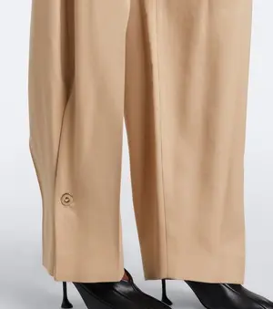 Sportmax Pleated Cotton-blend Straight Pants