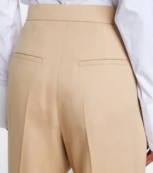 Sportmax Pleated Cotton-blend Straight Pants