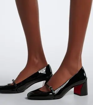 CHRISTIAN LOUBOUTIN Jane Nina Patent Leather Mary Jane Pumps