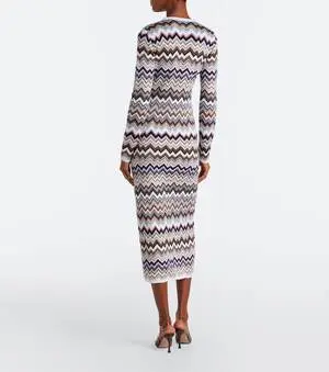 Missoni Zigzag Knitted Wool-blend Midi Dress