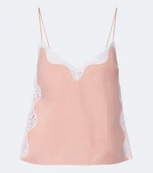 Posse Tabitha Lace-trimmed Top - Pink