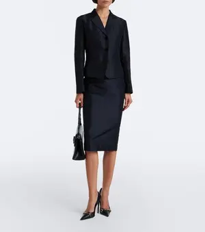 Gucci Silk Faille Pencil Skirt