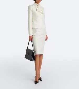Gucci Silk Faille Pencil Skirt - White