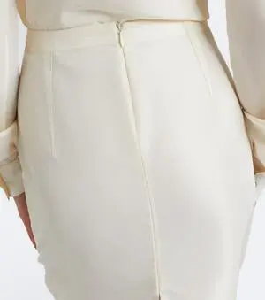 Gucci Silk Faille Pencil Skirt - White