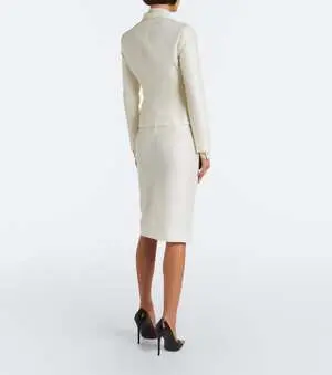 Gucci Silk Faille Pencil Skirt - White