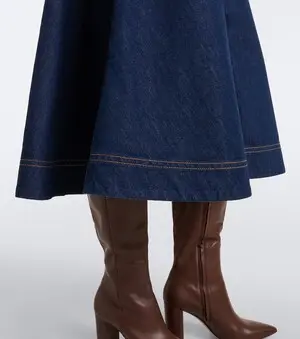 Zimmermann Belted Denim Midi Skirt