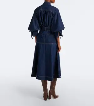 Zimmermann Belted Denim Midi Skirt