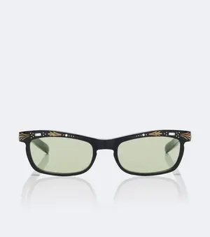 Valentino Garavani La Coureuse Embellished Rectangular Sunglasses