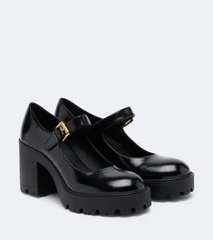 Prada Patent Leather Mary Jane Pumps - Black