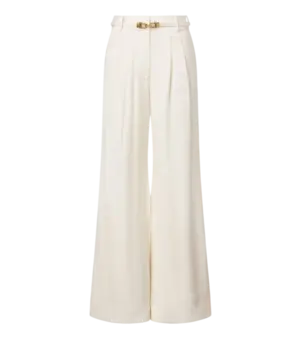Zimmermann Belted Wide-leg Pants - White