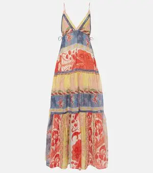 Etro Printed Cotton And Silk Maxi Dress - Multicoloured