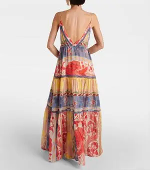 Etro Printed Cotton And Silk Maxi Dress