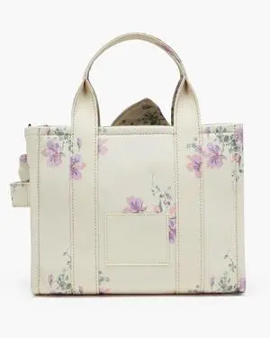 Marc Jacobs Tote In Antique Floral Canvas With Oversized Bow