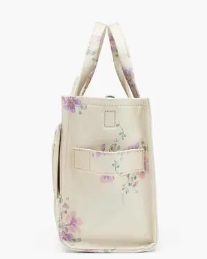 Marc Jacobs Tote In Antique Floral Canvas With Oversized Bow