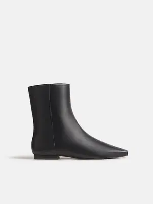 REFORMATION Remy Flat Ankle Boot Leather