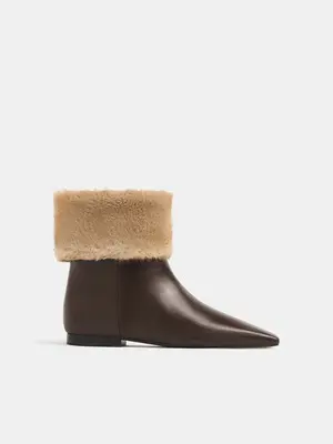 REFORMATION Remy Flat Ankle Boot - Brown