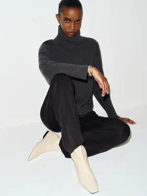 REFORMATION Remy Flat Ankle Boot - Ivory