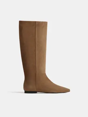 REFORMATION Remy Flat Knee Boot - Grey