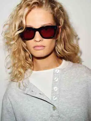 REFORMATION Marcus Oversized Henley T-shirt Heather