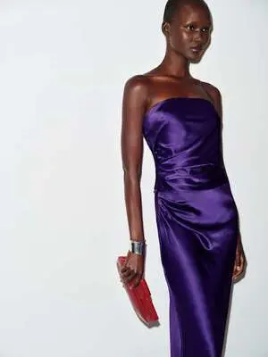 REFORMATION Meshea Silk Dress - Purple