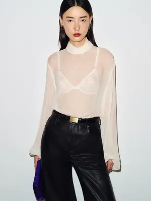 REFORMATION Velma Blouse - Ivory