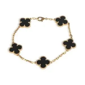 Van Cleef & Arpels Yellow Gold Onyx Vintage Bracelet - Yellow_gold