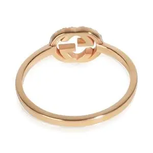 Gucci Rose Gold Diamond Interlocking G Ring