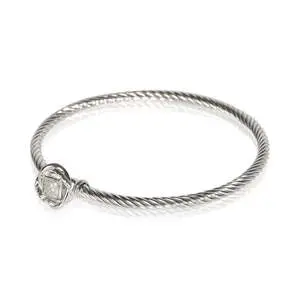 David Yurman Sterling Silver Diamond Infinity Bangle Bracelet