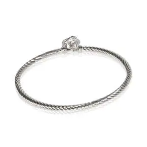 David Yurman Sterling Silver Diamond Infinity Bangle Bracelet