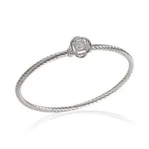 David Yurman Sterling Silver Diamond Infinity Bangle Bracelet