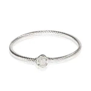 David Yurman Sterling Silver Diamond Infinity Bangle Bracelet - Sterling_silver