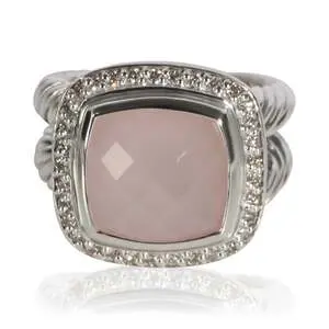 David Yurman Sterling Silver Quartz And Diamond Albion Ring