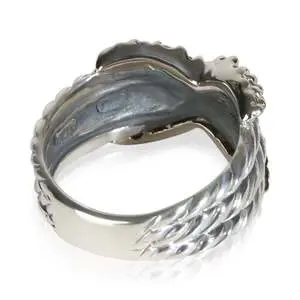 David Yurman Sterling Silver Diamond Cable X Ring