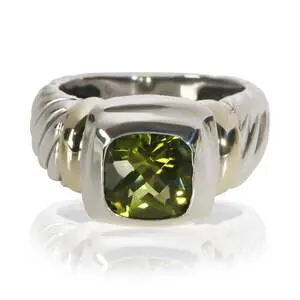 David Yurman Sterling Silver Peridot Noblesse Ring - Sterling_silver