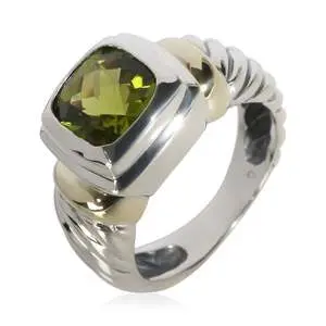 David Yurman Sterling Silver Peridot Noblesse Ring