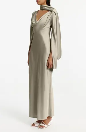Significant Other Luka Long Sleeve Satin Gown