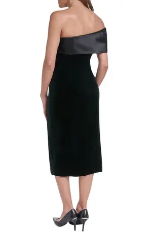 Eliza J Off The Shoulder Velvet Midi Dress