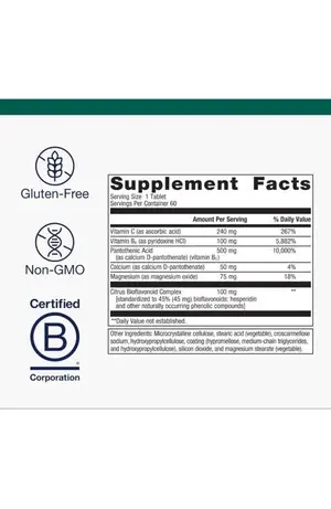 METAGENICS Cortico-b5b6 Adrenal Hormone Energy Support Supplement 60 Tablets