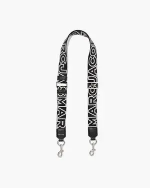 Marc Jacobs The Thin Outline Logo Webbing Strap - Black/silver